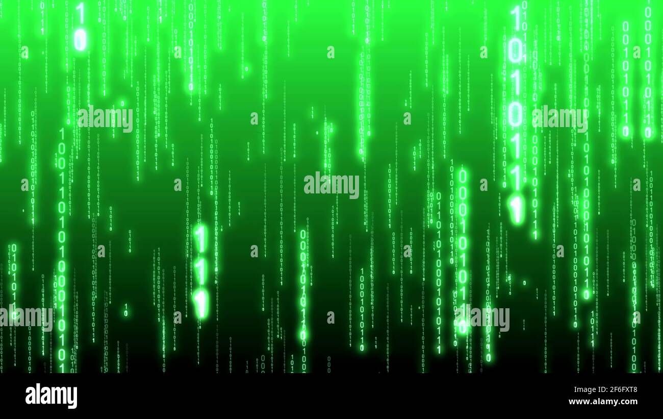 Matrix, binary code - computer application, Internet concept - 3D ...