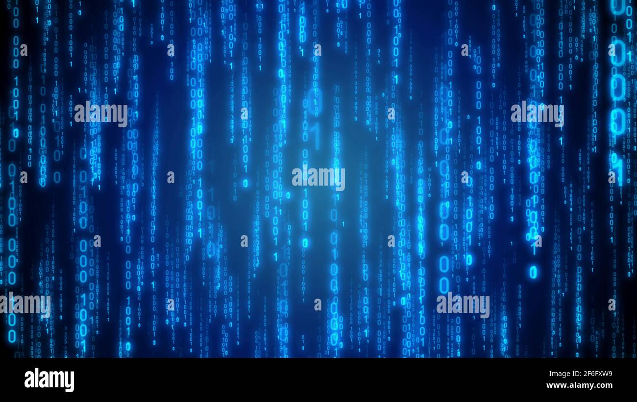 Matrix, binary code - computer application, Internet concept - 3D ...