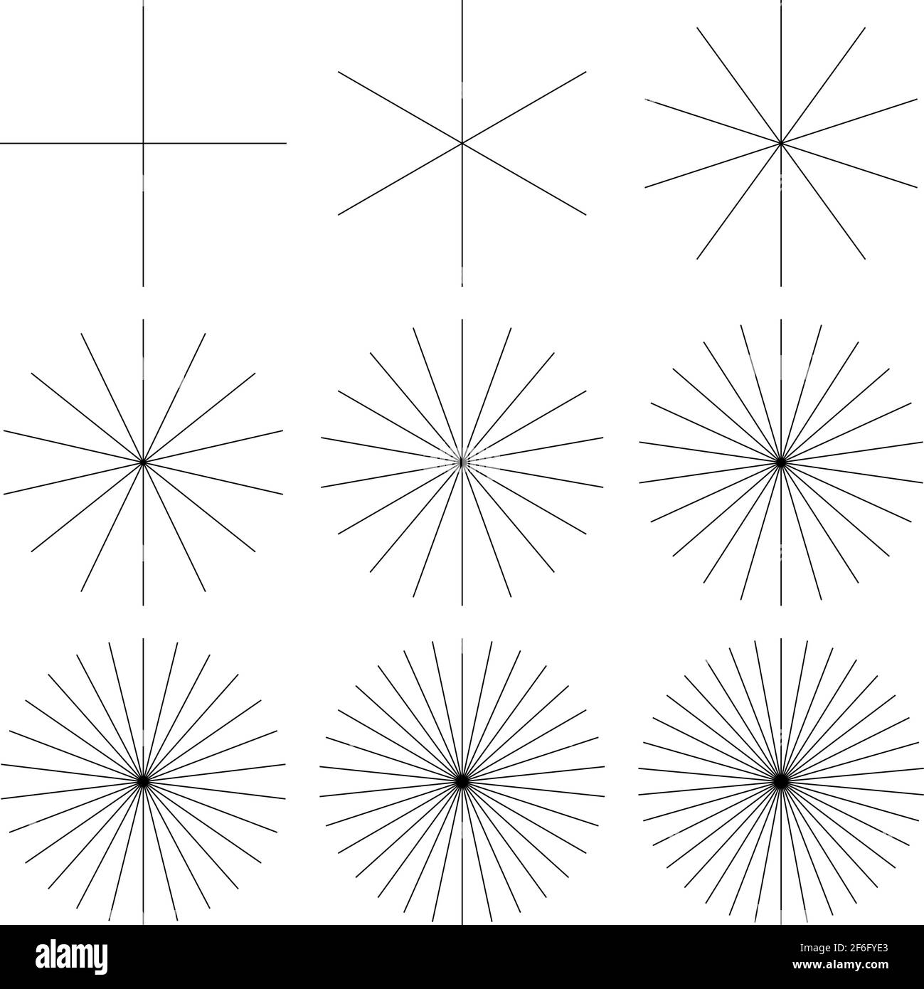 Radial, radiating, converging lines. Circular lines geometric element ...