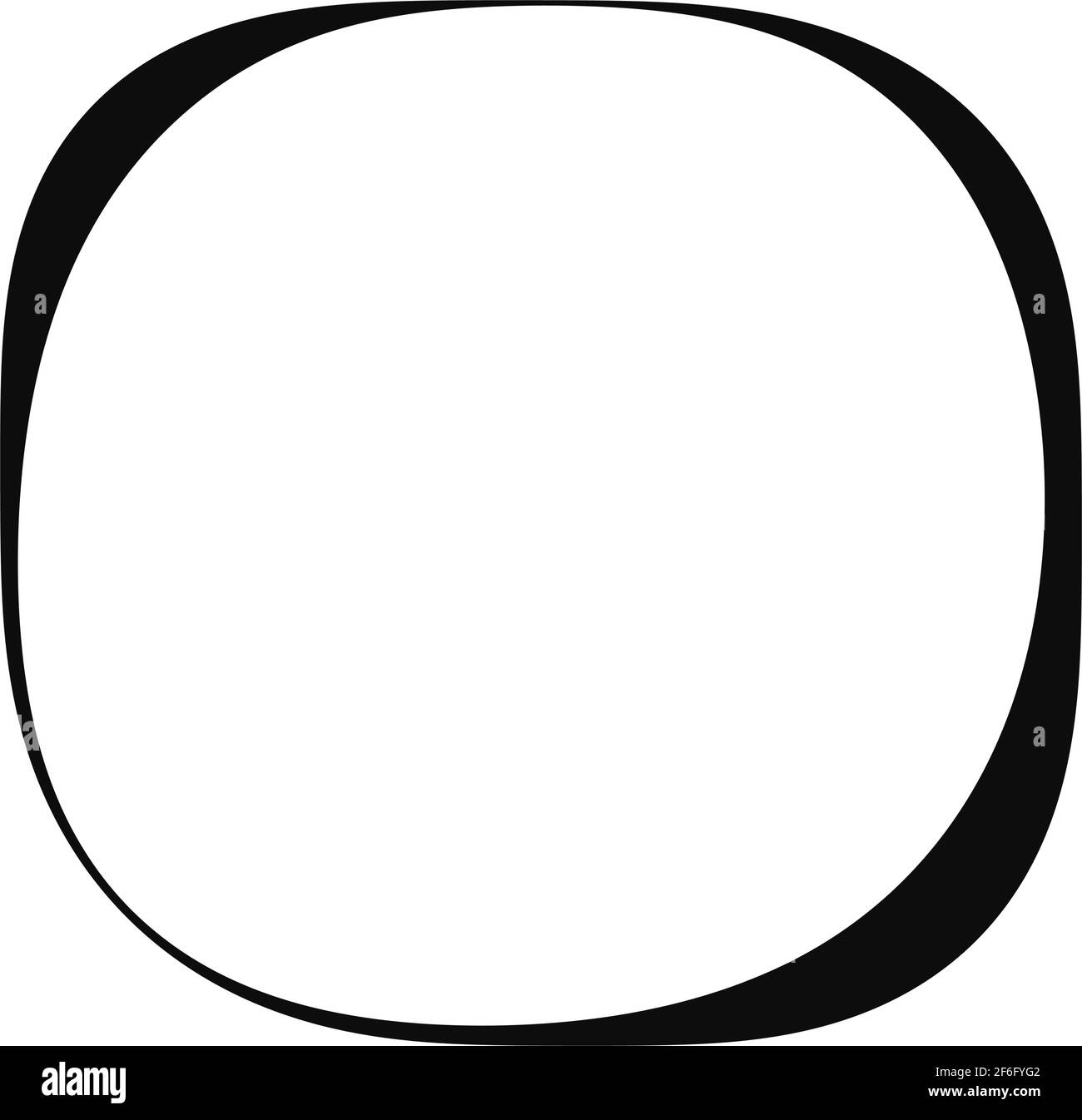 Abstract amorphous, distorted, freeform rounded square shape, element ...