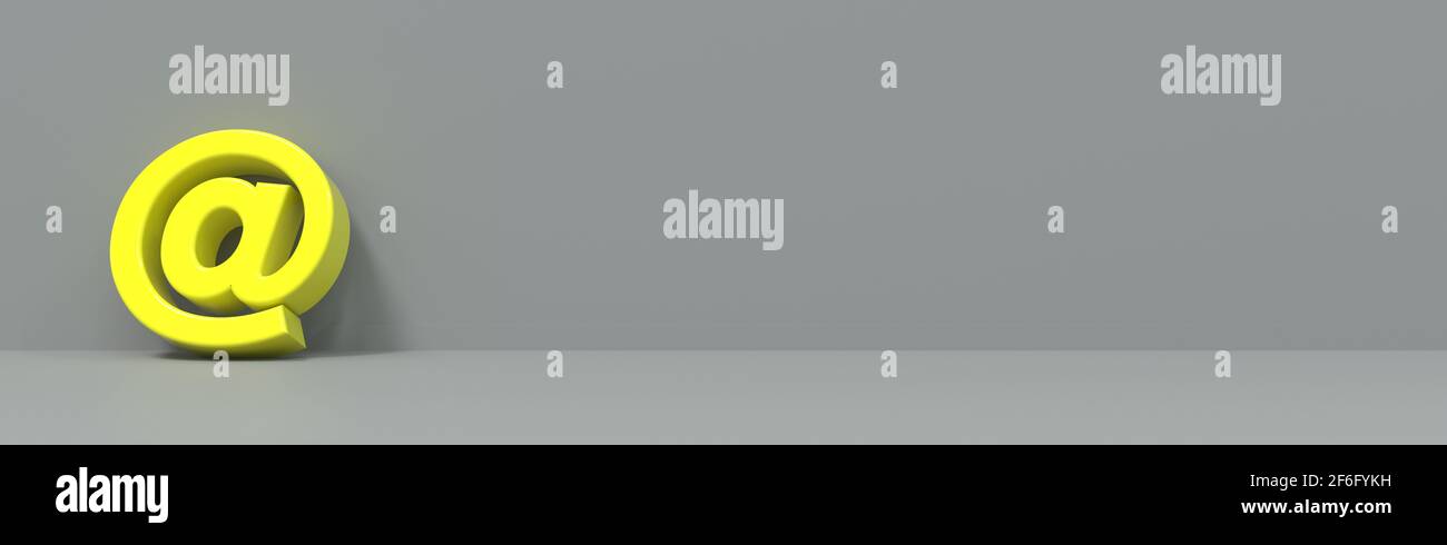 arobas symbol on grey background - 3D rendering Stock Photo - Alamy