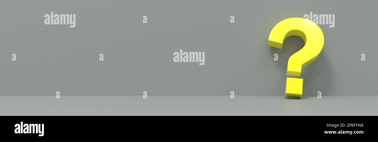 question mark 3D rendering - grey background Stock Photo - Alamy