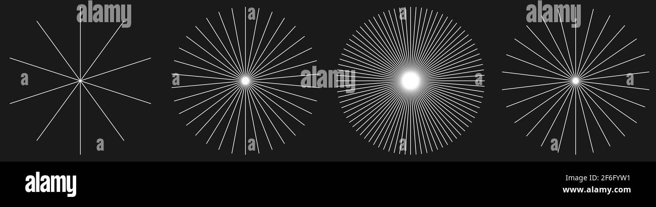 Radial, radiating, converging lines. Circular lines geometric element ...