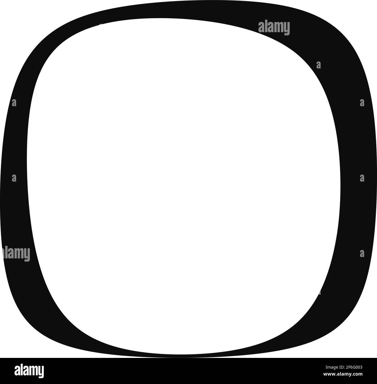 Abstract Amorphous Distorted Freeform Rounded Square Shape Element Contour Rounded Square