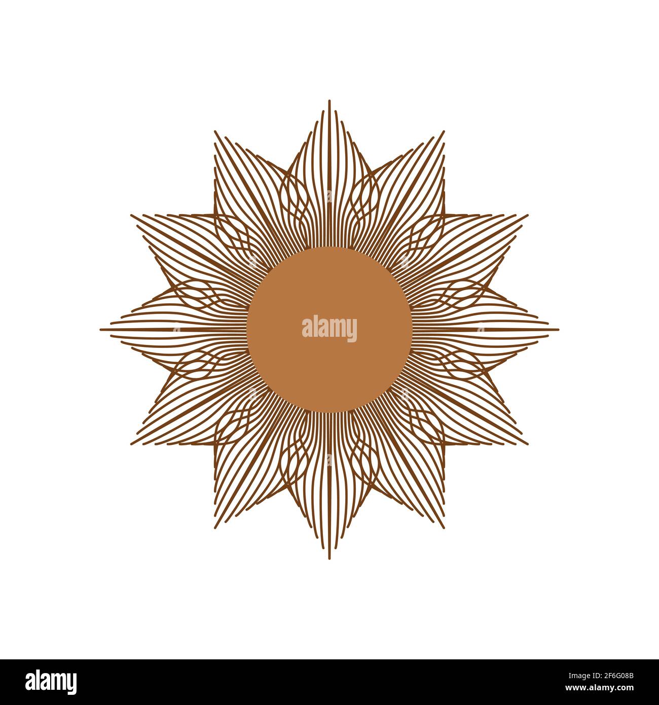 Magic concept, vintage sun with face, gold, trending beige, stylized ...