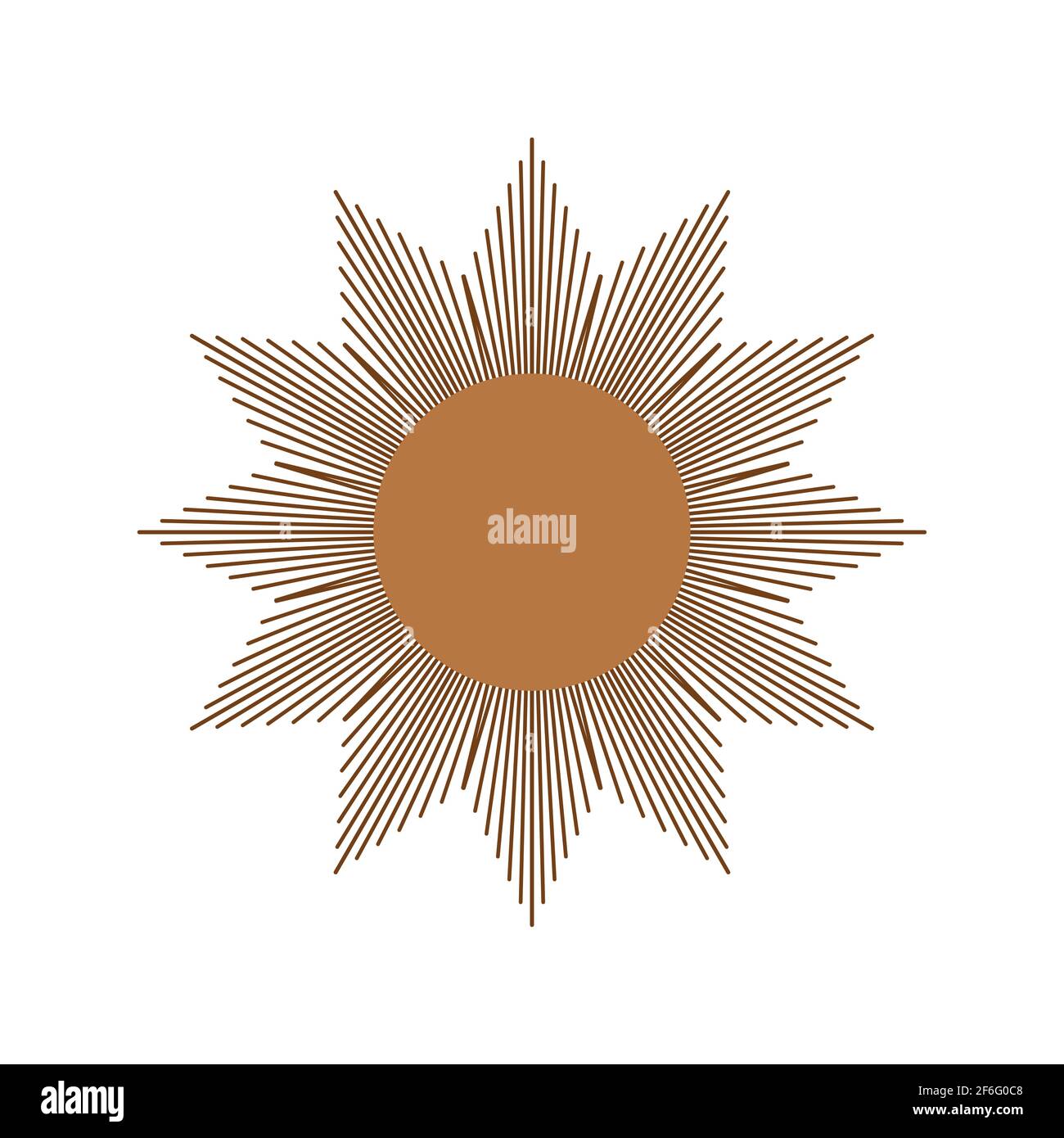 Magic concept, vintage sun with face, gold, trending beige, stylized ...