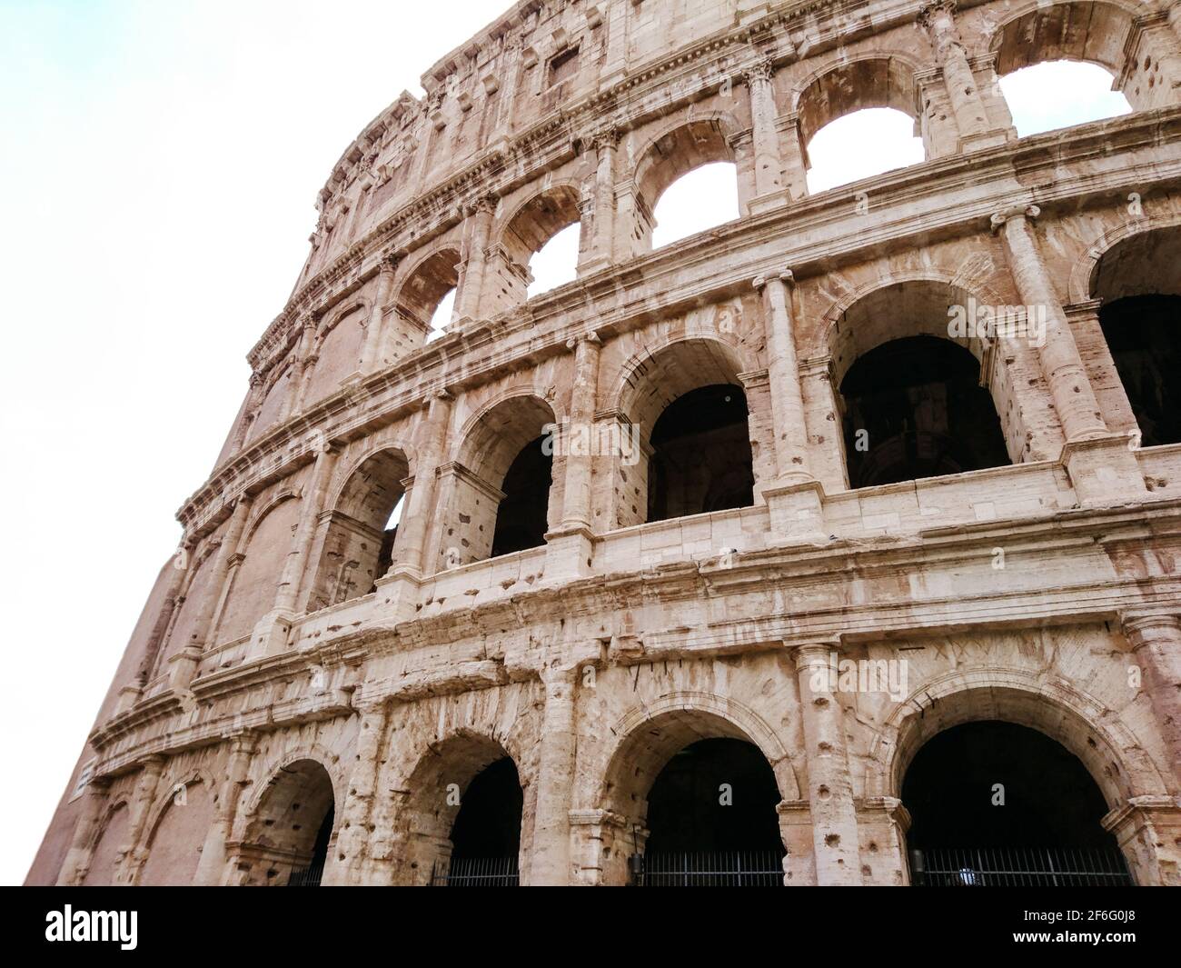 Colosseum outside marble arches part on white background. Iconic ...