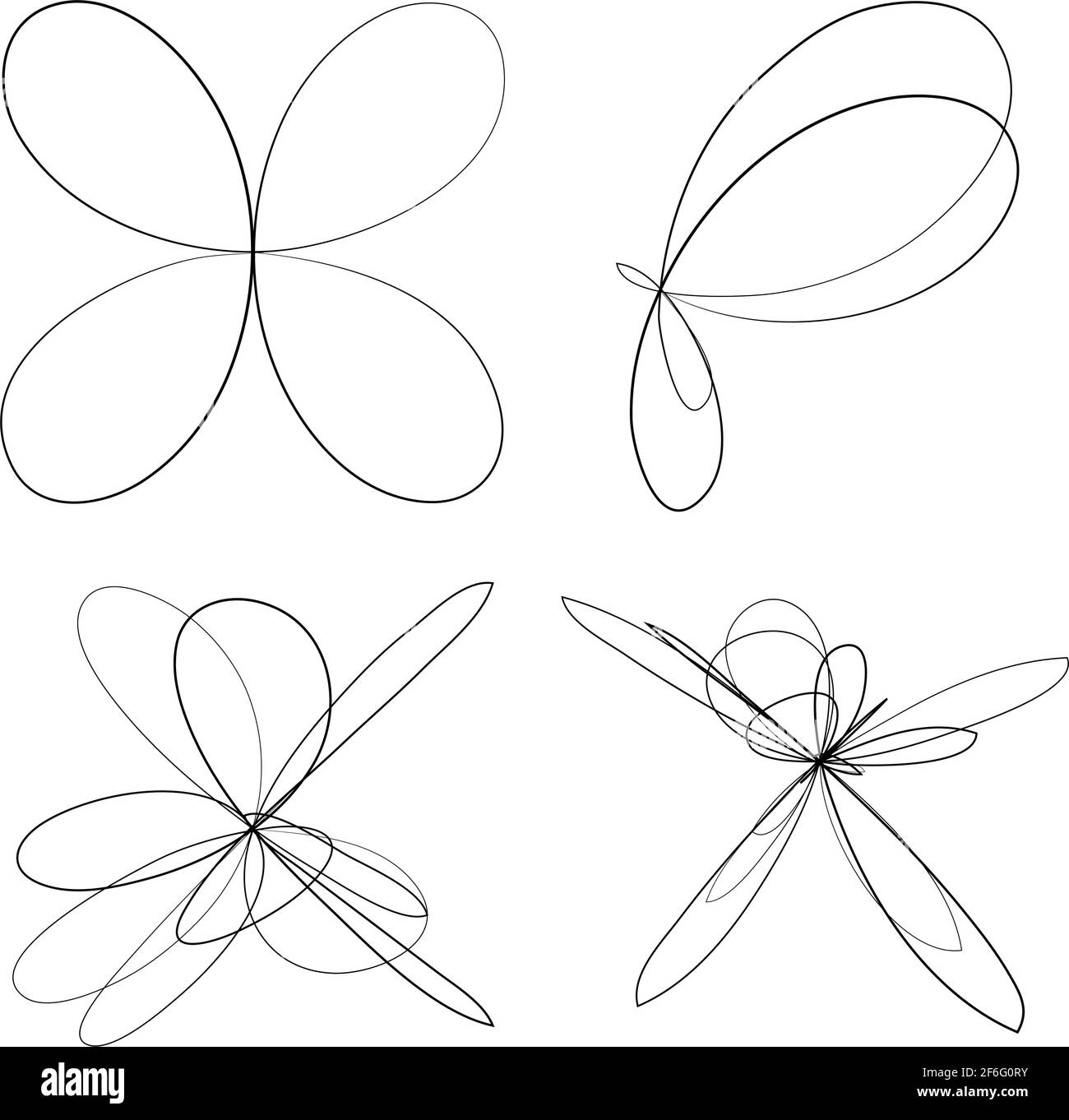 Abstract geometric lineart, lines design element. Outline mandala ...