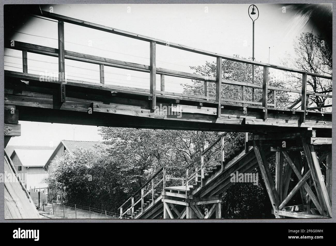 Walkway of wood over the bucket in Stenstorp. The span at the bottom of ...