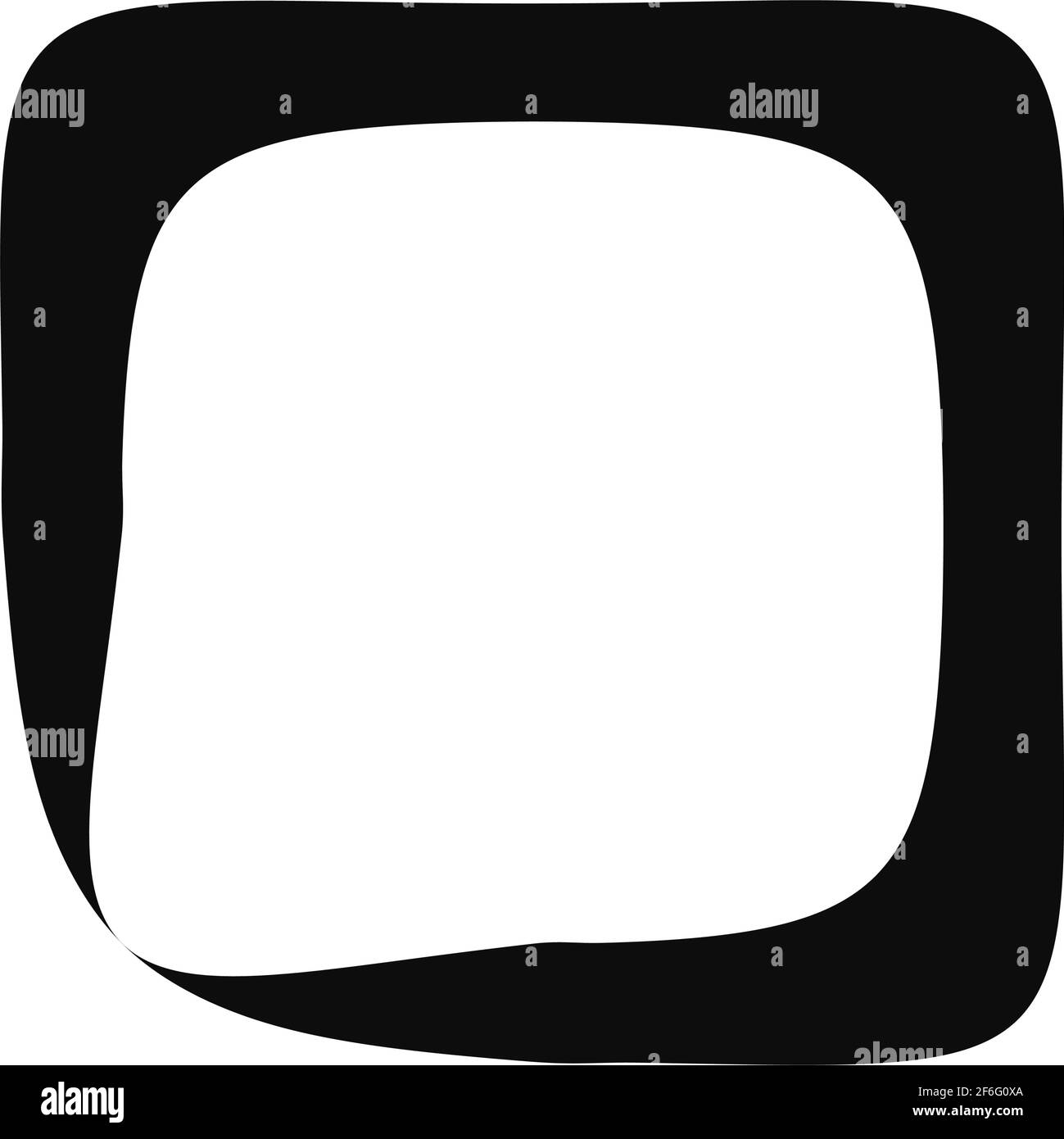 Abstract amorphous, distorted, freeform rounded square shape, element ...