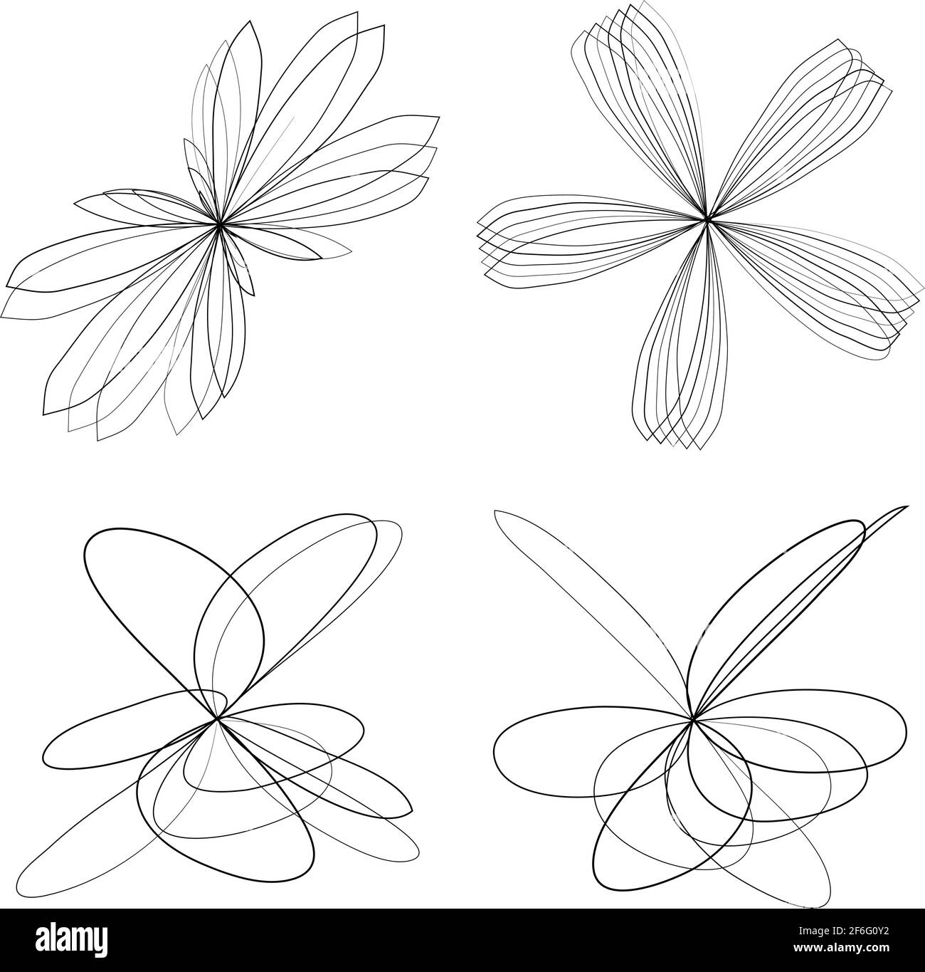 Abstract geometric lineart, lines design element. Outline mandala ...