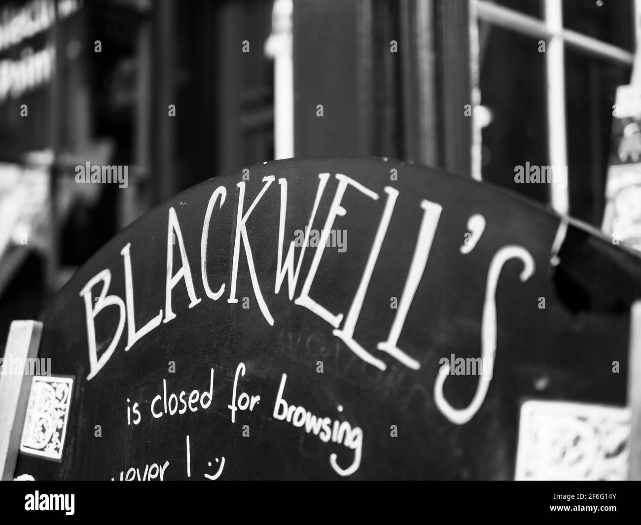 Black and White Sign, Blackwell's Bookshop, Oxford, Oxfordshire ...