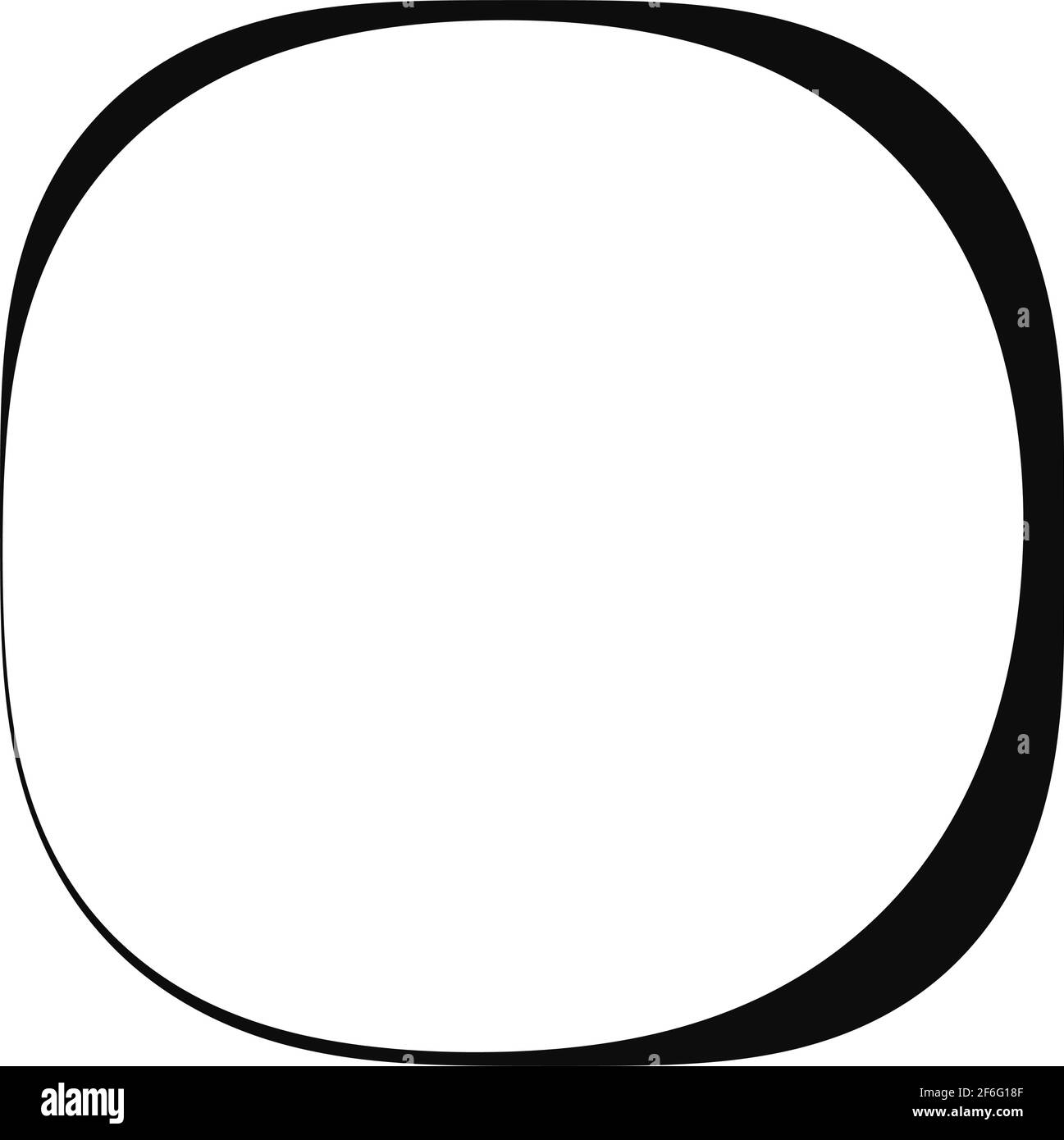 Abstract amorphous, distorted, freeform rounded square shape, element ...