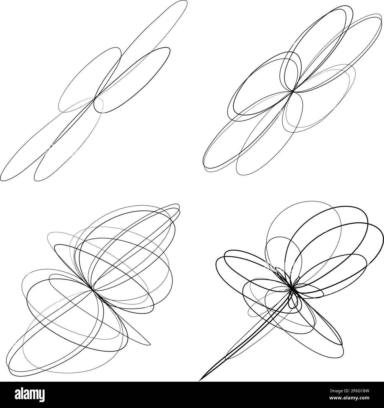 Abstract geometric lineart, lines design element. Outline mandala ...