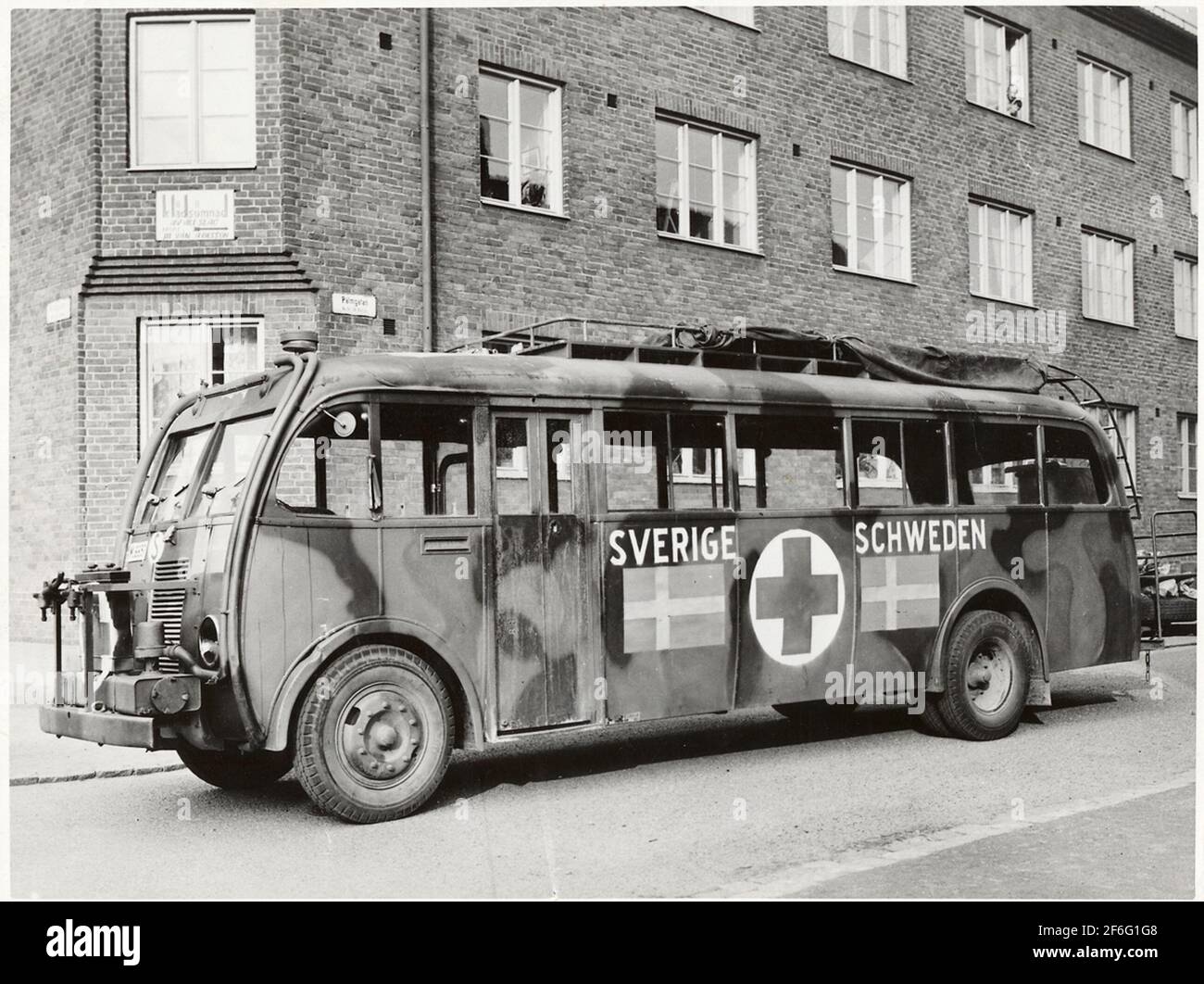 Swedish Red Cross Bus during World War II Stock Photo - Alamy
