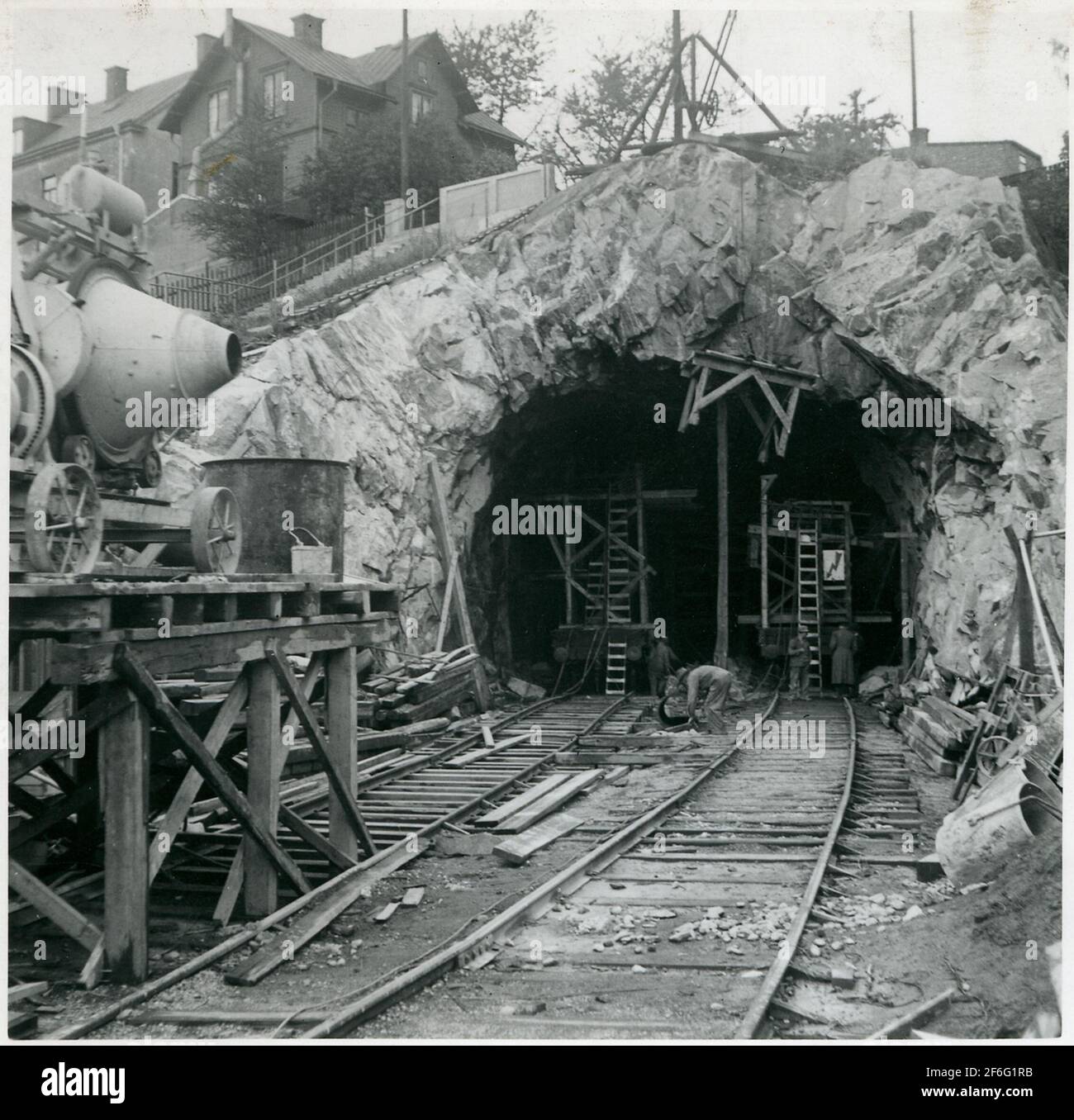 New tunnel during blasting at Hagalund Stock Photo - Alamy