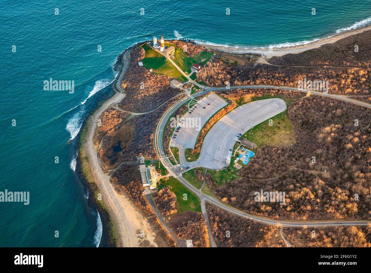 Montauk point lighthouse aerial view hi-res stock photography and ...