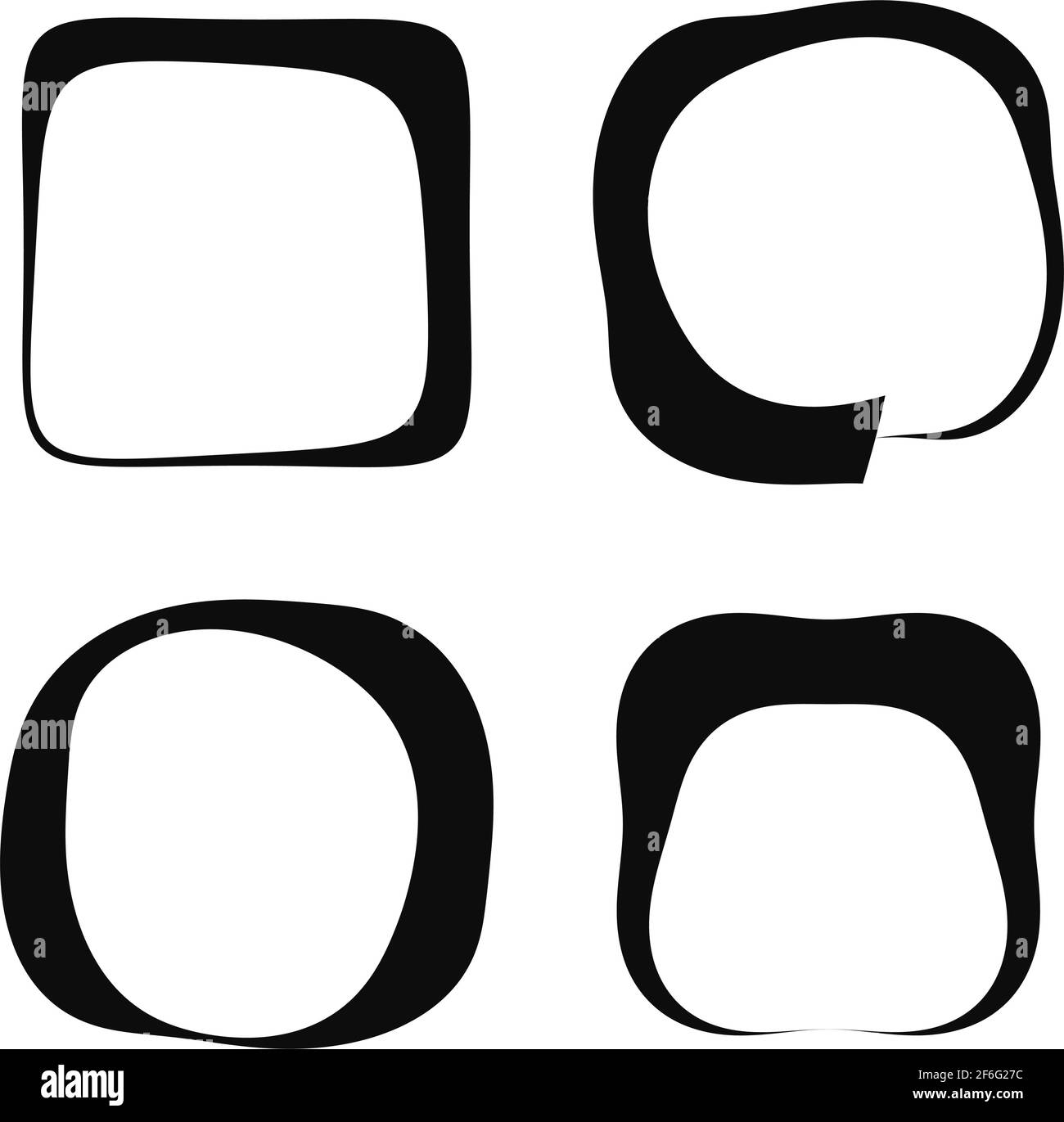 Abstract amorphous, distorted, freeform rounded square shape, element ...