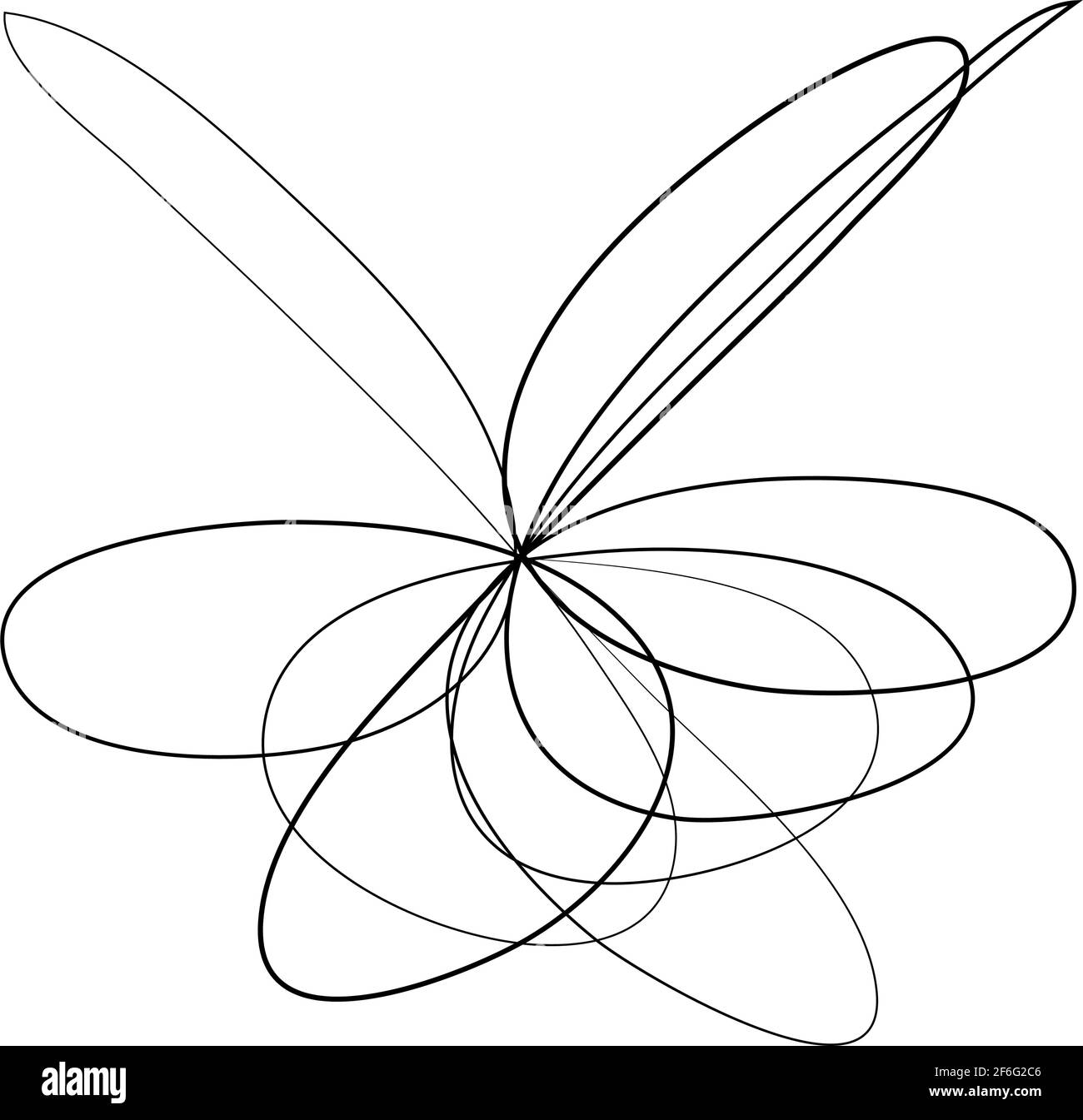 Abstract geometric lineart, lines design element. Outline mandala ...