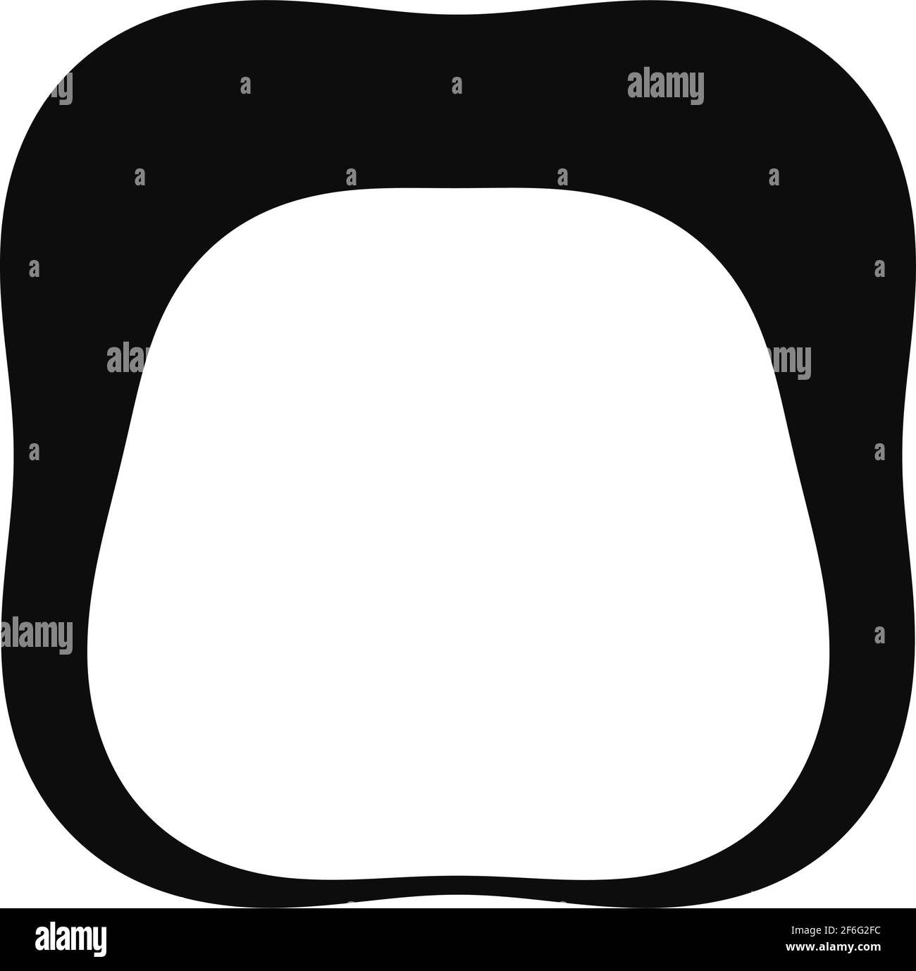 Abstract amorphous, distorted, freeform rounded square shape, element ...