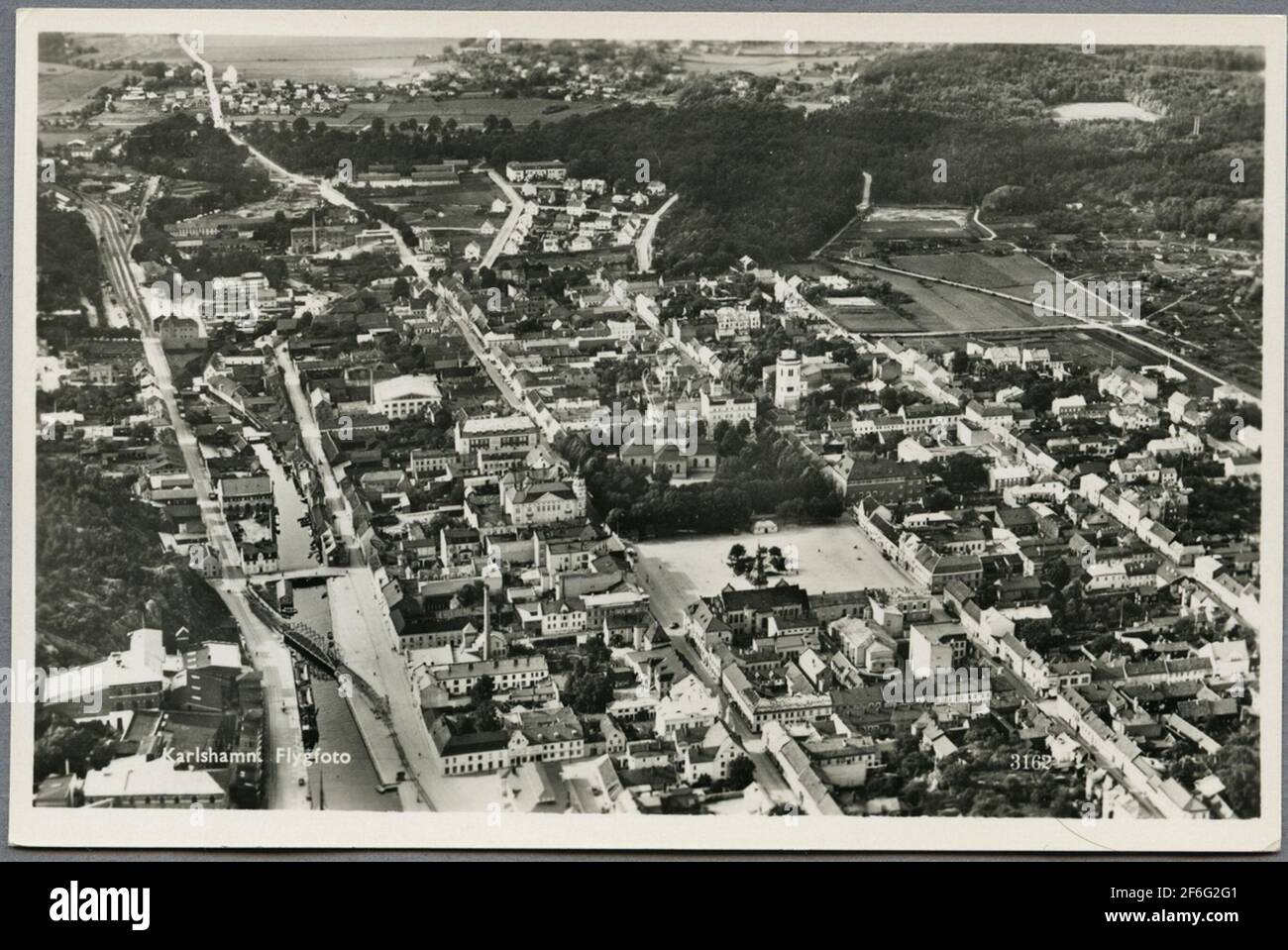 Aerial view of Karlshamn Stock Photo - Alamy