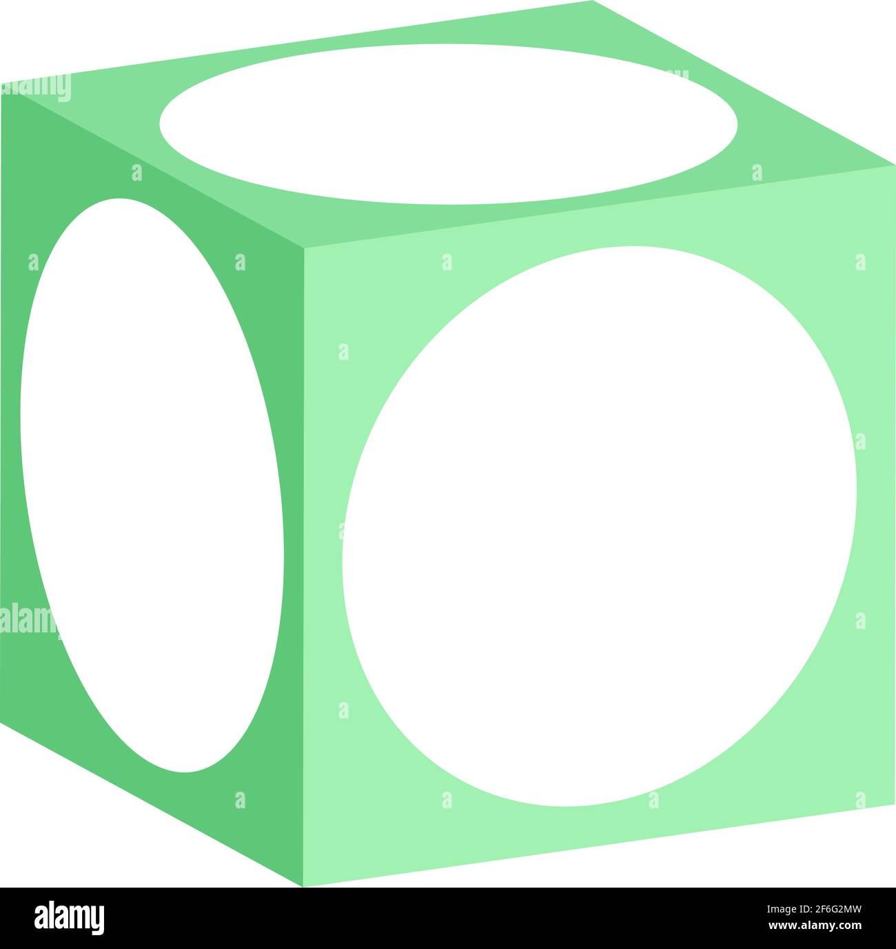 3d cube with circles cut in its surface — Stock vector illustration ...