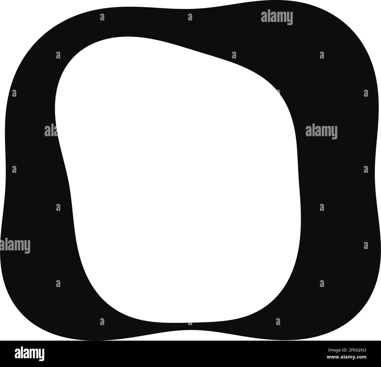 Abstract amorphous, distorted, freeform rounded square shape, element ...