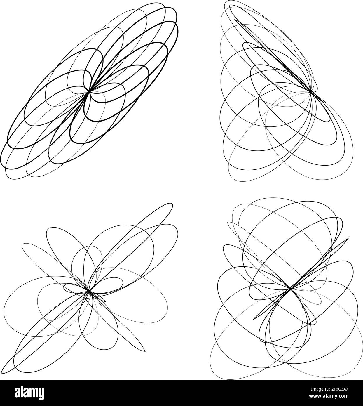 Abstract geometric lineart, lines design element. Outline mandala ...