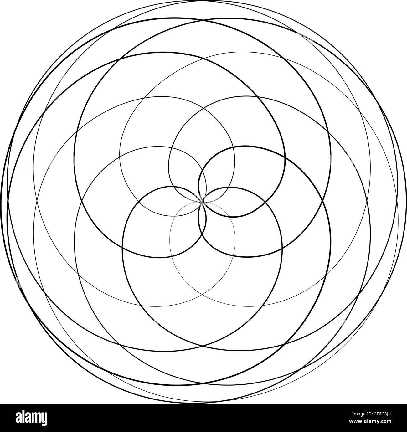 Abstract geometric lineart, lines design element. Outline mandala ...