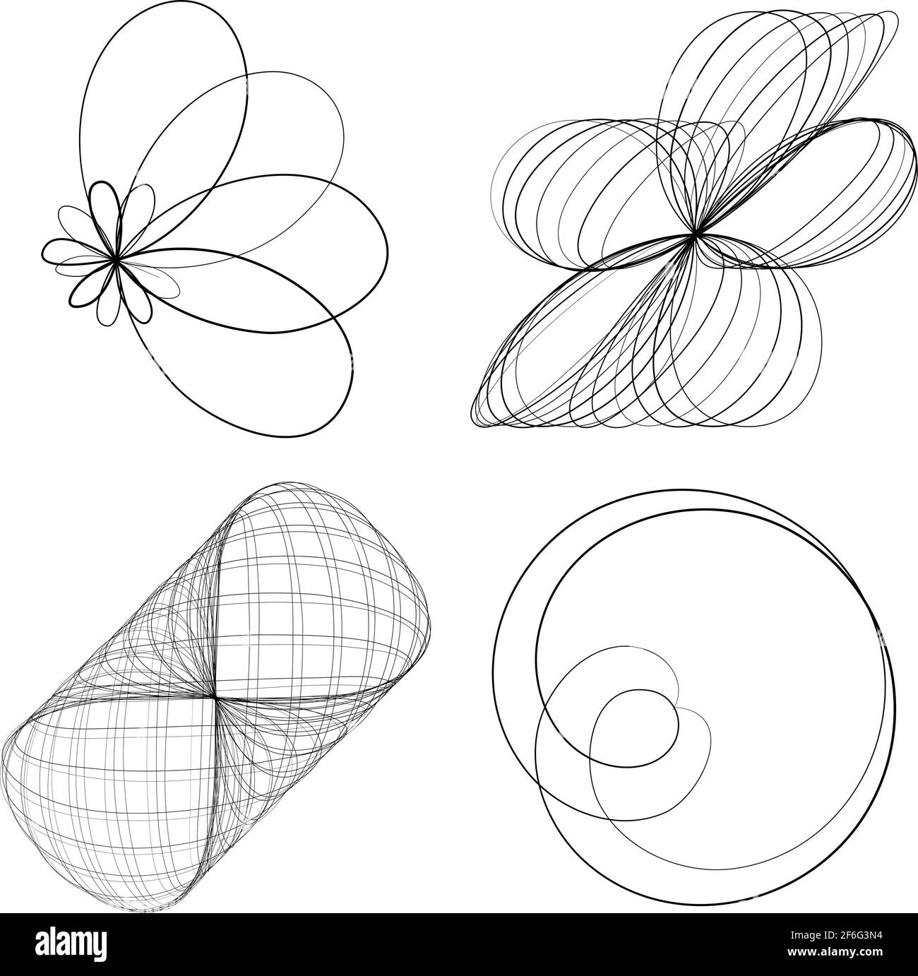 Abstract geometric lineart, lines design element. Curvy, ripple, curve ...