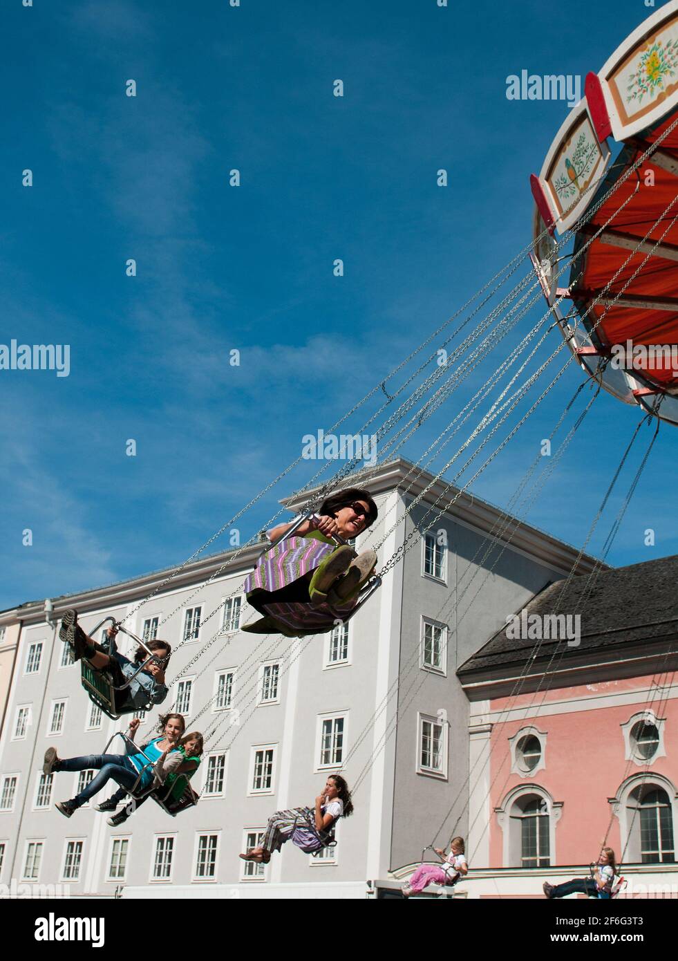 People having turning around and having fun on a ferris wheel Stock ...