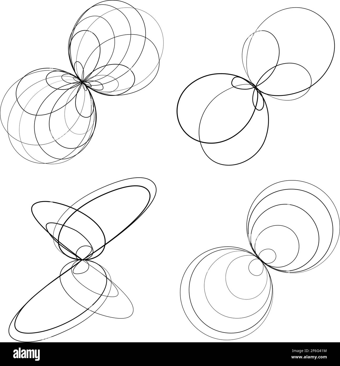 Abstract geometric lineart, lines design element. Outline mandala ...