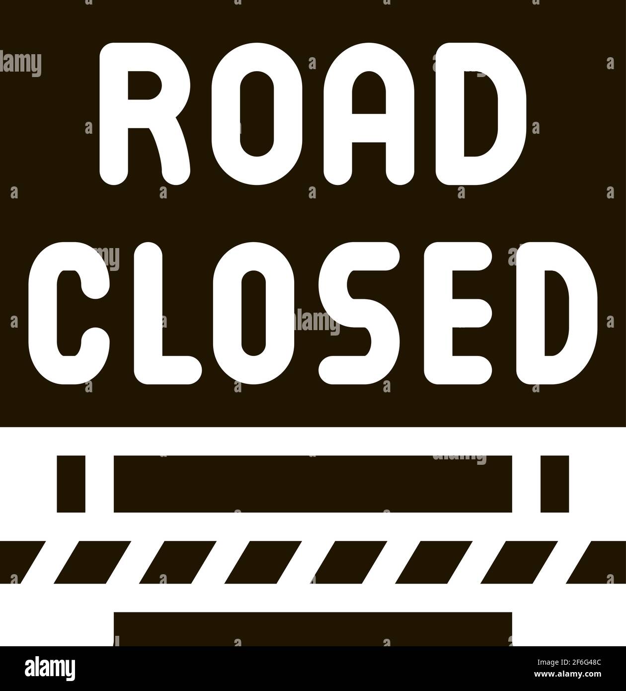 road closed sign icon Vector Glyph Illustration Stock Vector Image ...