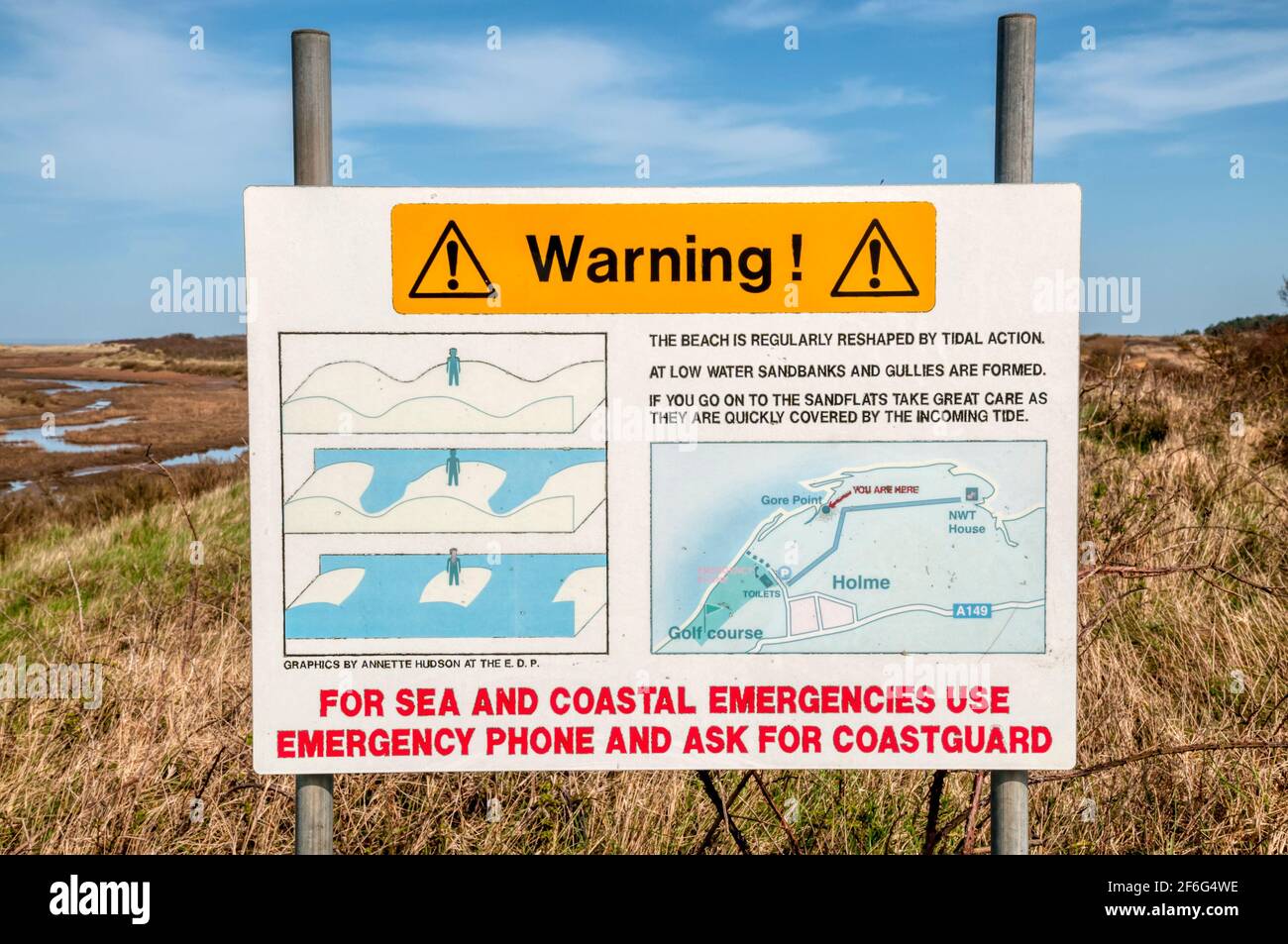 Tide warning sign hi-res stock photography and images - Alamy