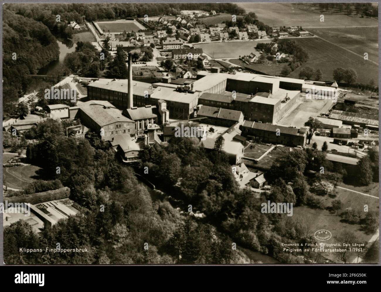 Aerial view of paper mills in the cliff Stock Photo - Alamy