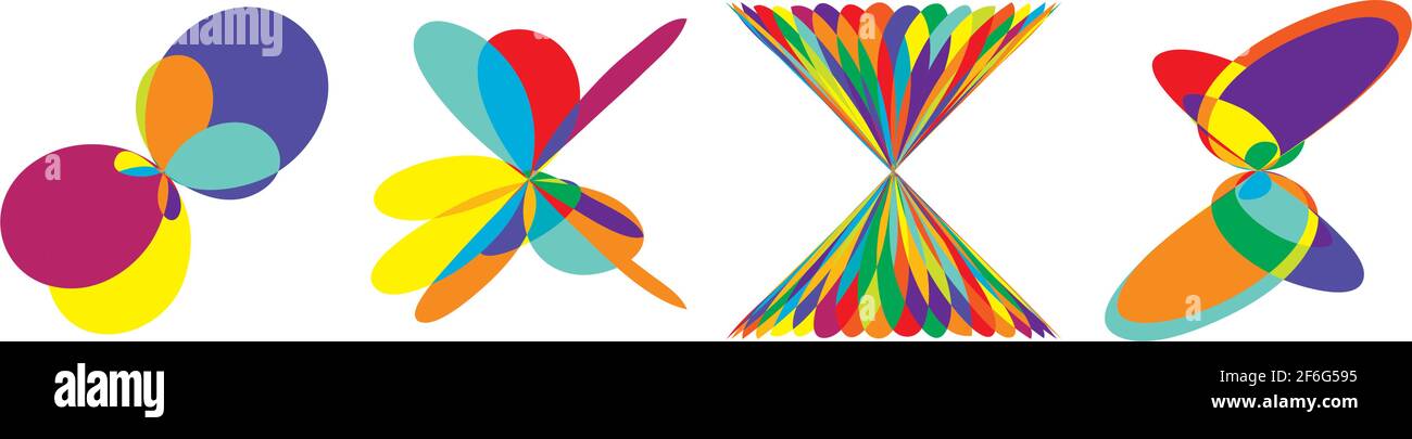 Curvy, rounded random vibrant colourful abstract shapes, design element ...