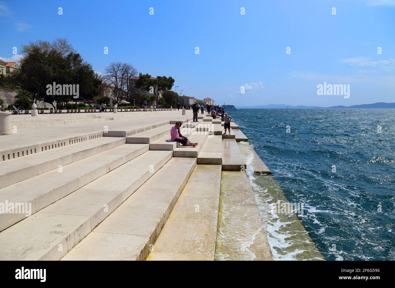 Sea Organ, musical marble steps on the waterfront, Zadar, Croatia Stock ...
