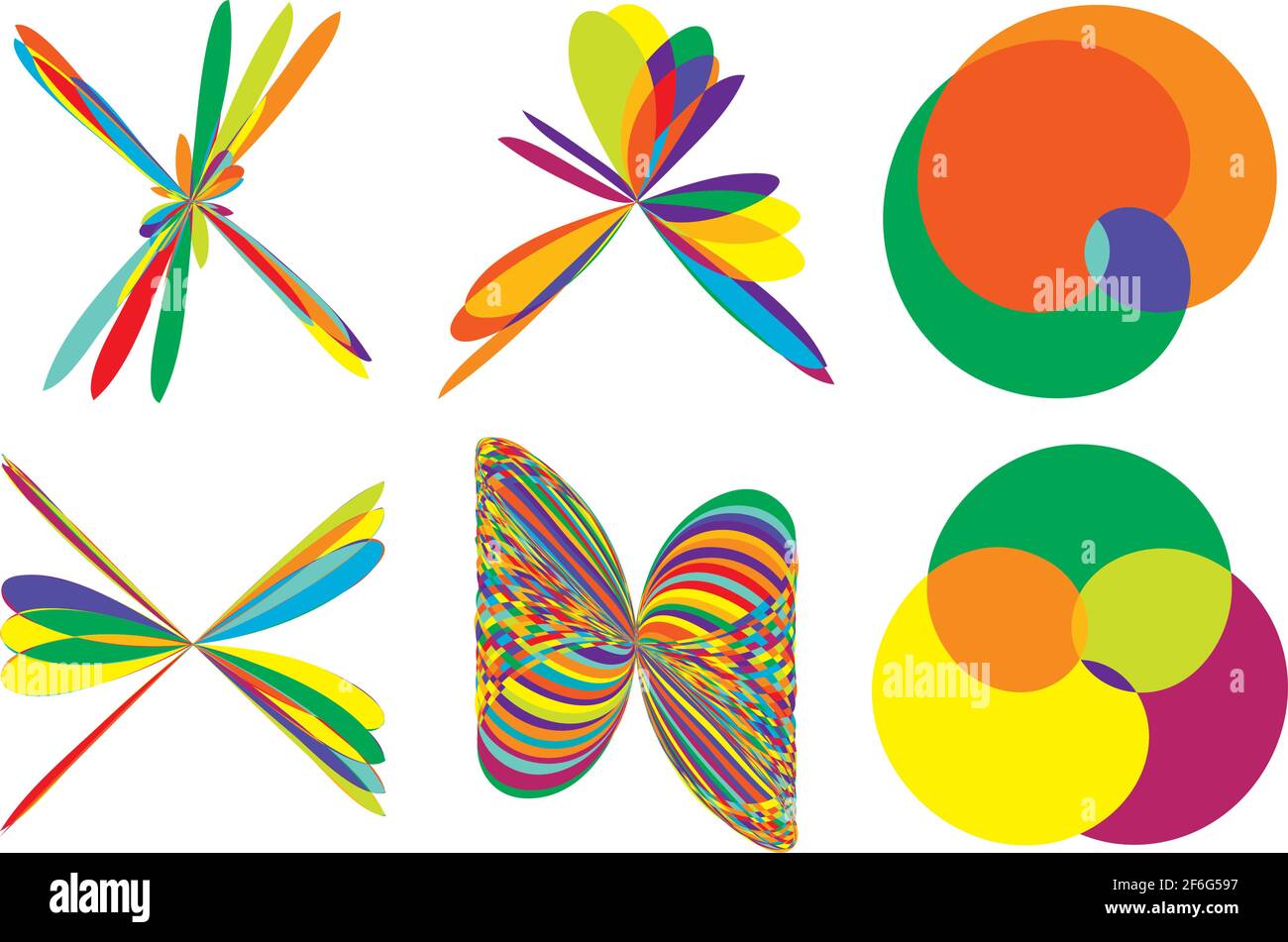 Curvy vibrant colourful abstract shapes, design elements — Stock vector ...