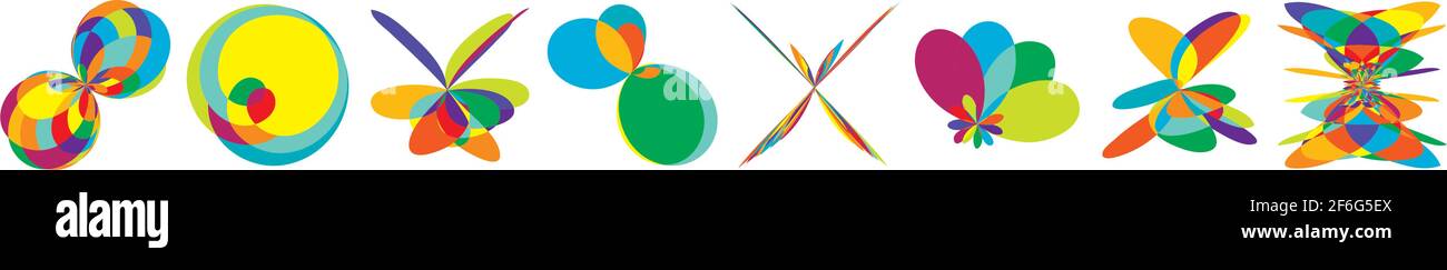 Curvy, rounded random vibrant colourful abstract shapes, design element ...