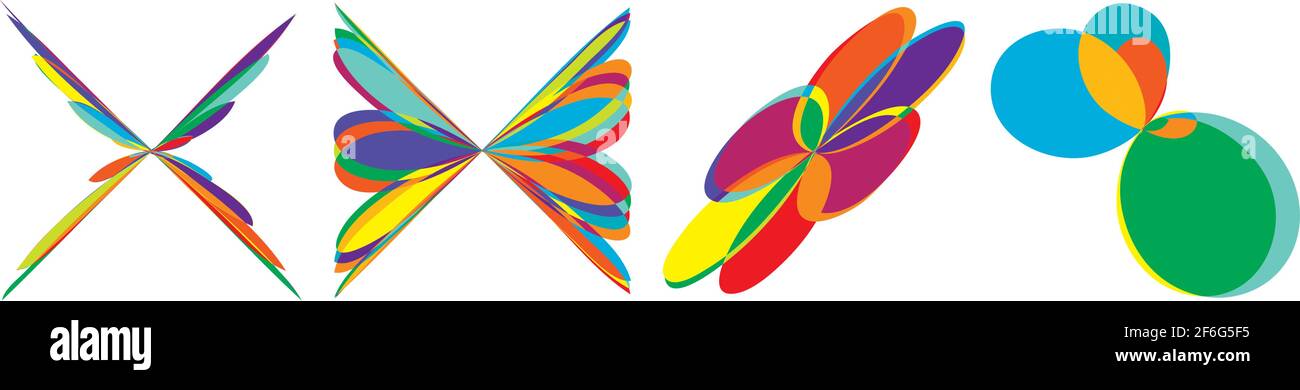 Curvy, rounded random vibrant colourful abstract shapes, design element ...