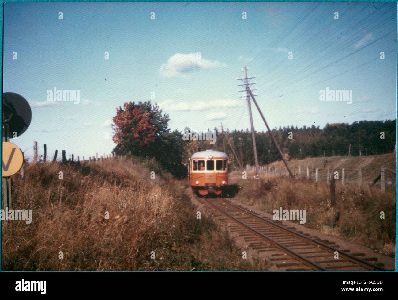 The state's railways, SJ engine carriage train at Rolls, on the route ...