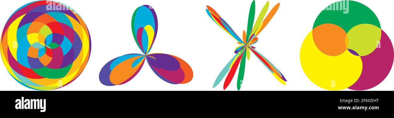 Curvy, rounded random vibrant colourful abstract shapes, design element ...