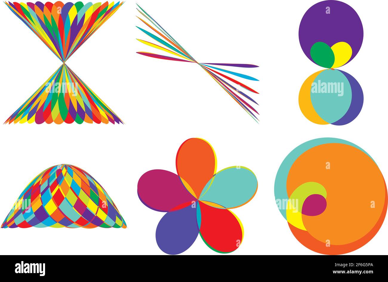 Curvy vibrant colourful abstract shapes, design elements — Stock vector ...