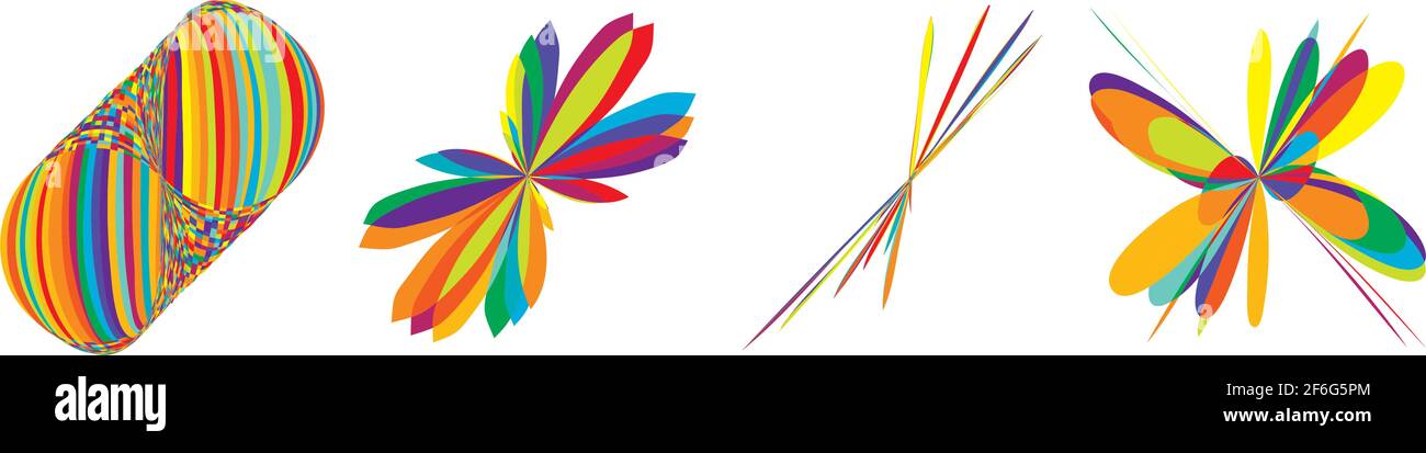 Curvy, rounded random vibrant colourful abstract shapes, design element ...