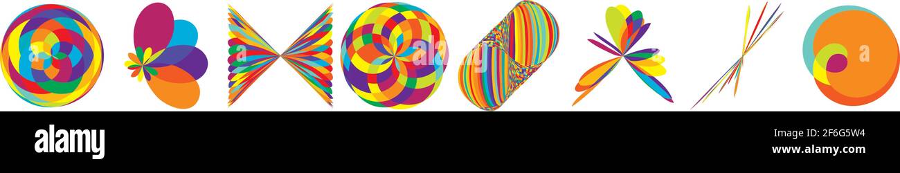 Curvy, rounded random vibrant colourful abstract shapes, design element ...