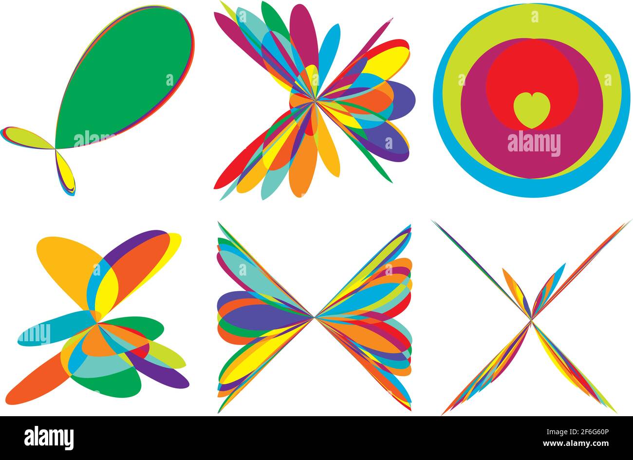 Curvy vibrant colourful abstract shapes, design elements — Stock vector ...