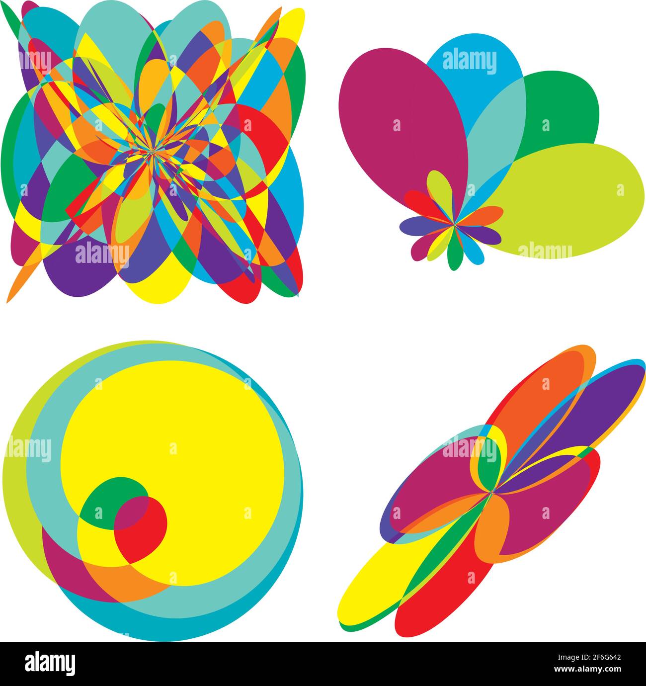 Curvy vibrant colourful abstract shapes, design elements — Stock vector ...