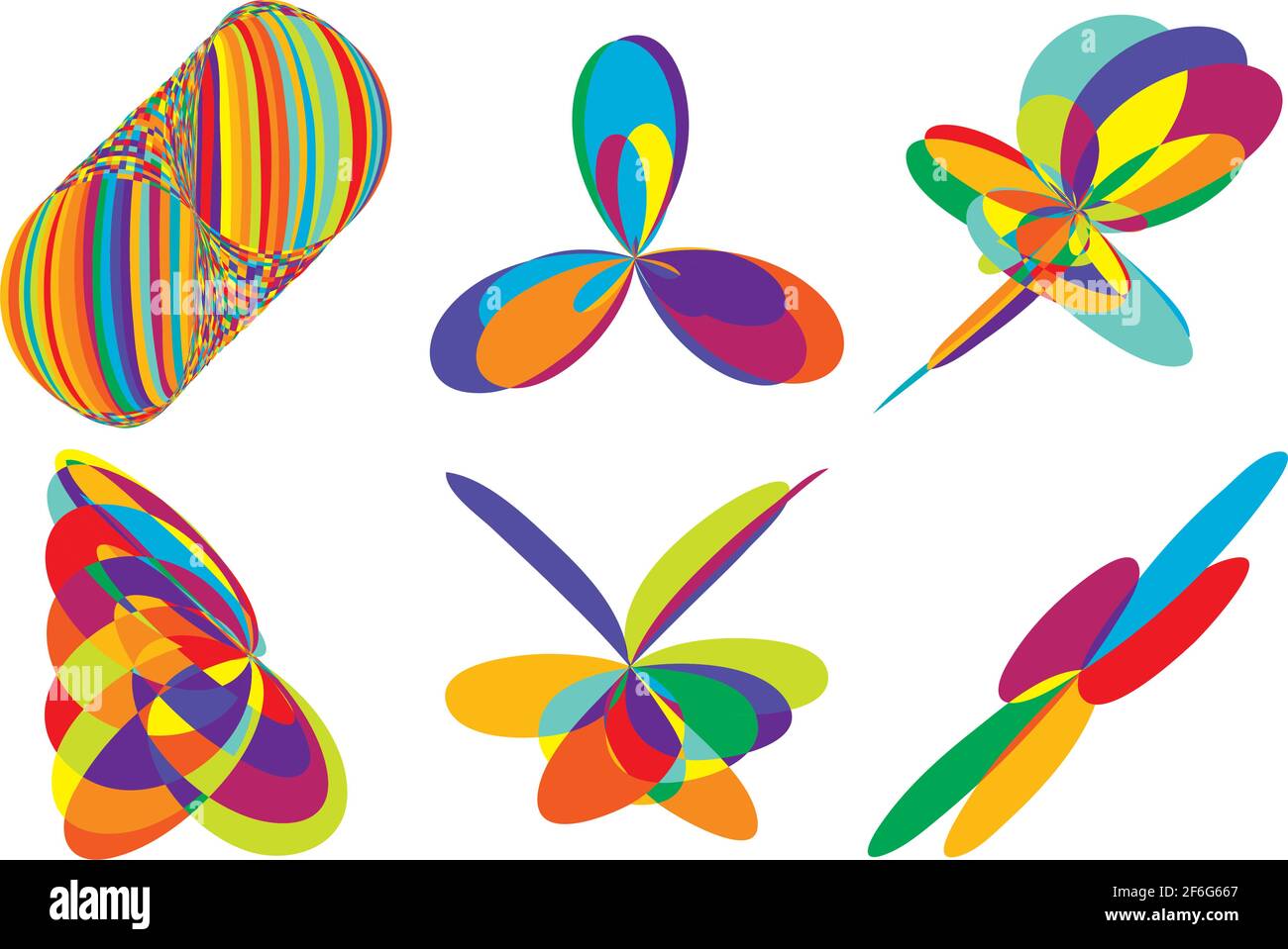 Curvy vibrant colourful abstract shapes, design elements — Stock vector ...