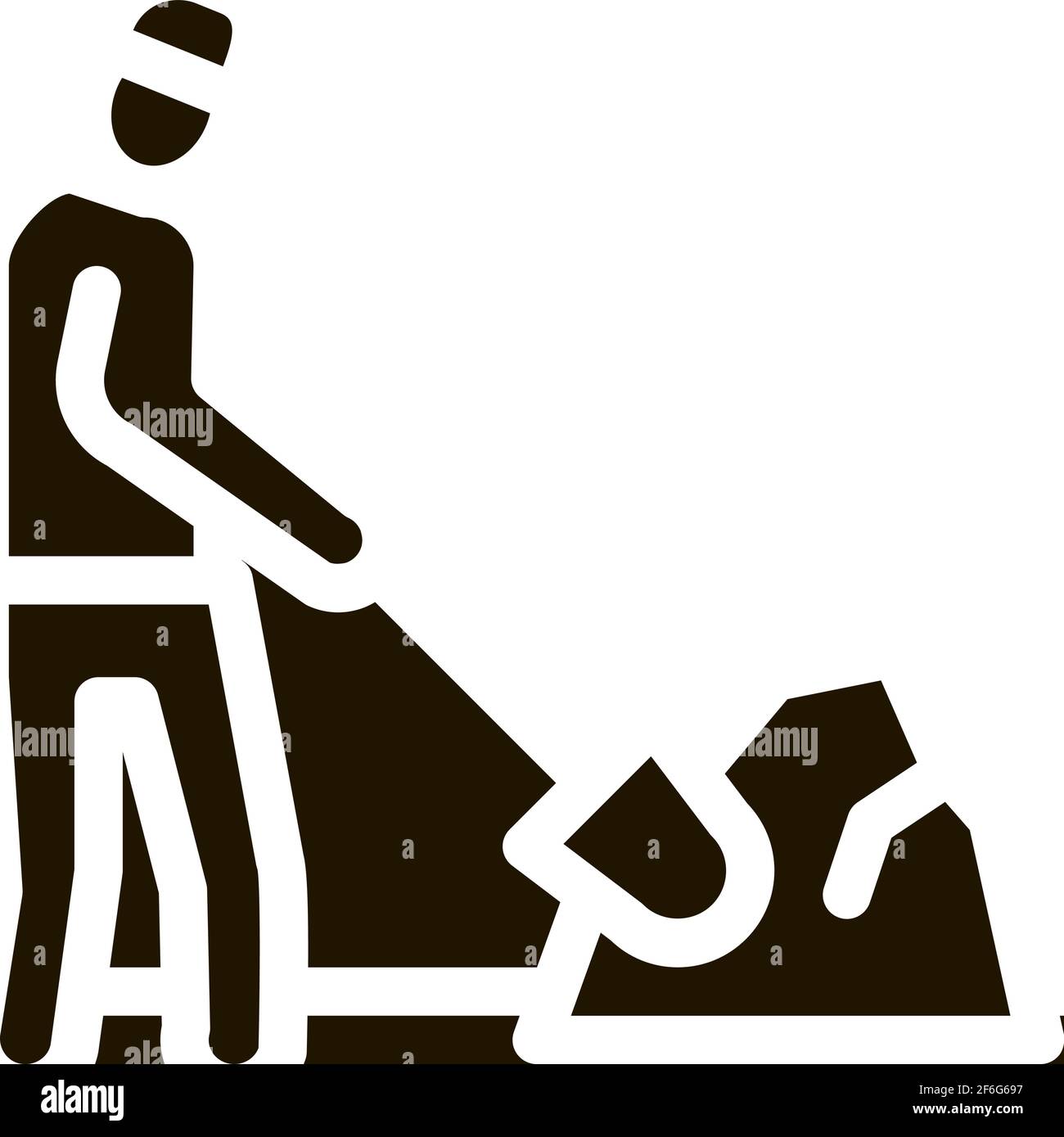 worker digging icon Vector Glyph Illustration Stock Vector Image & Art - Alamy