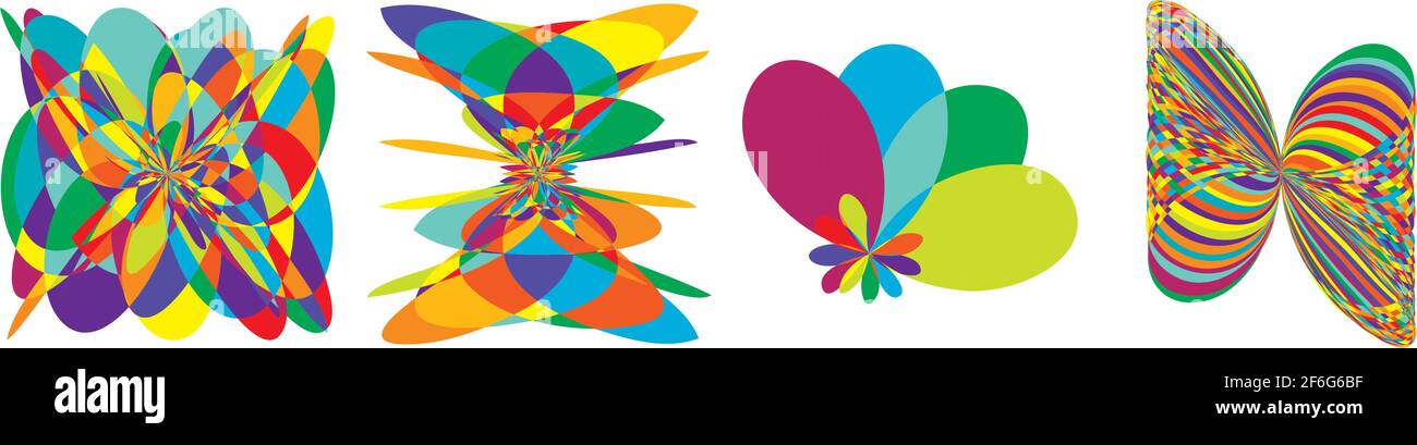 Curvy, rounded random vibrant colourful abstract shapes, design element ...